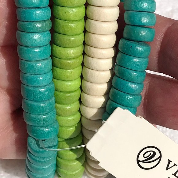 Versona | Jewelry | Boho Wood Bead Tribal Ethnic Stretch Bracelet Set ...